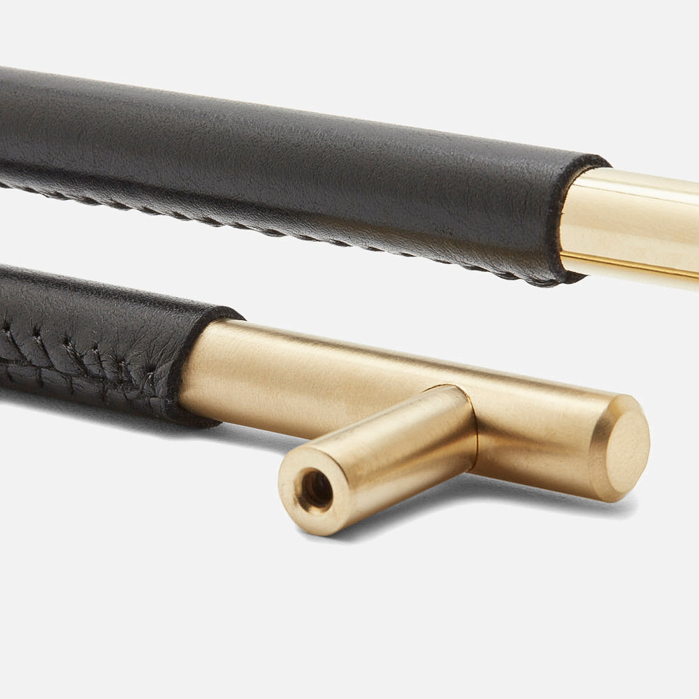 Sora Leather Wrap Handle-Brass | Saddle Brown – Design Dept